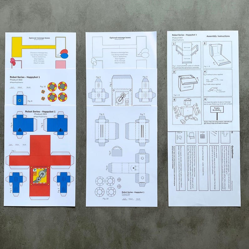 3D Paper Robot Craft: Printable Paper Toy or Personalised Gift - Etsy