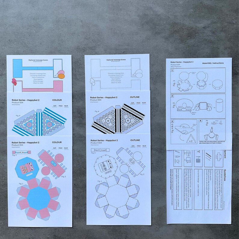 3D Paper Robot Craft: Printable Paper Toy or Personalised Gift - Etsy