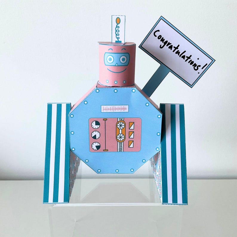 3D Paper Robot Craft: Printable Paper Toy or Personalised Gift - Etsy