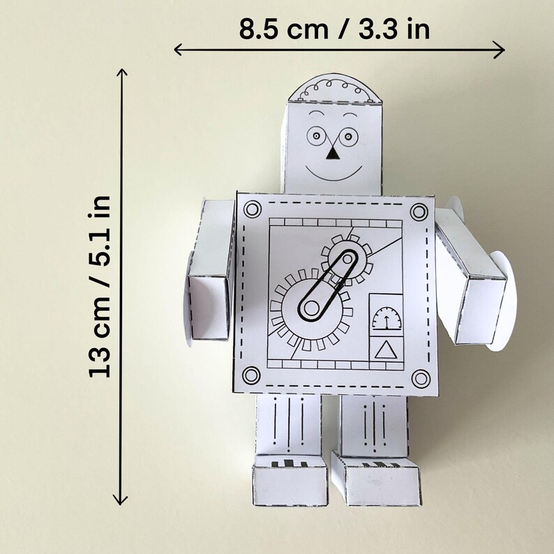 3D Paper Robot Craft: Printable Paper Toy or Personalised Gift - Etsy