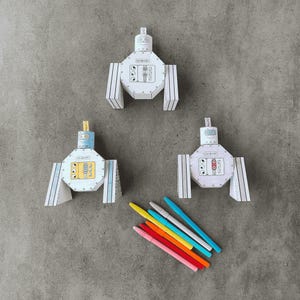 3D Paper Robot Template, Printable PDF Digital File, Colouring Activity ...