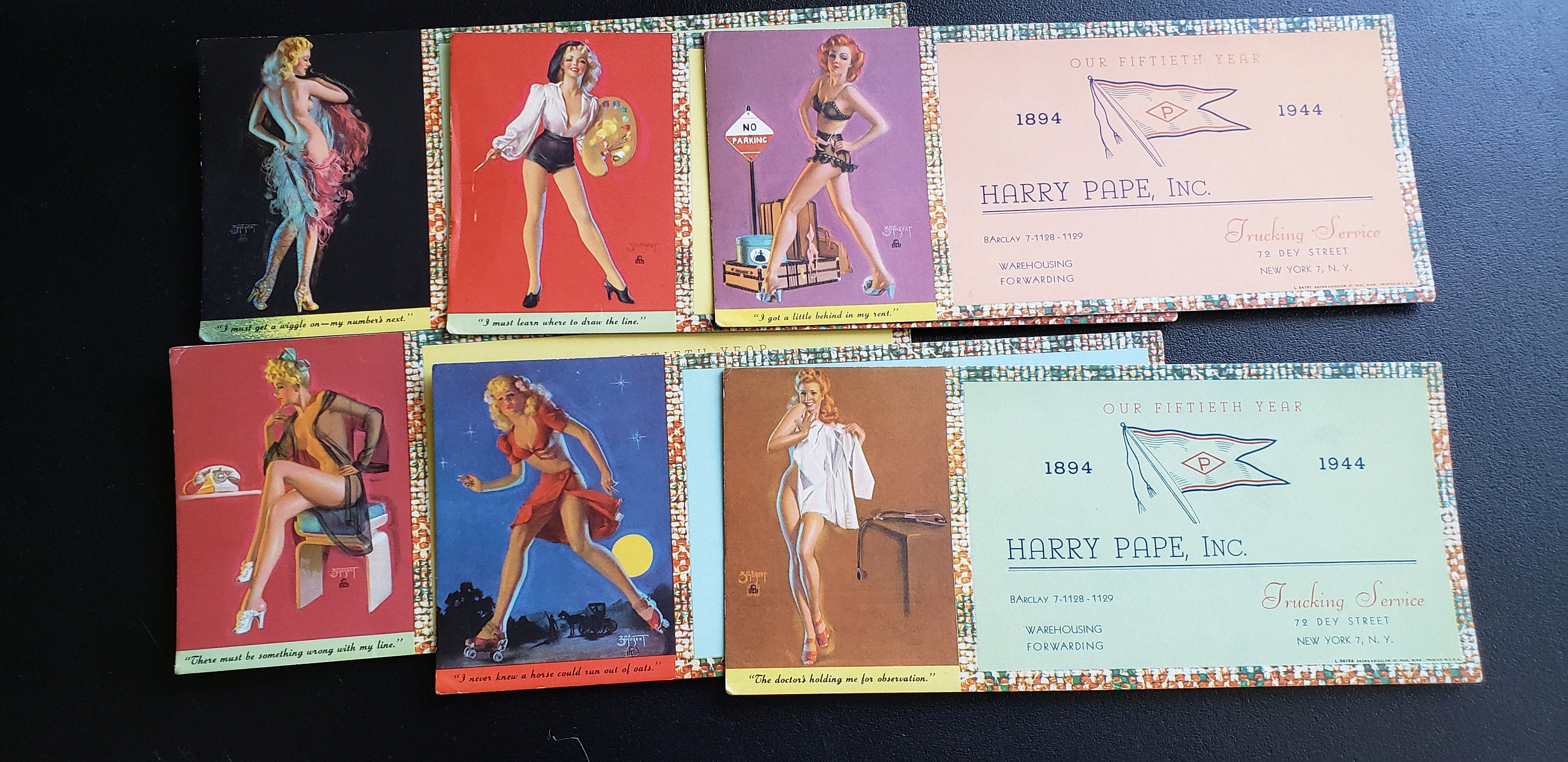 Vintage Pin Up Girls Ink Blotter Advertsing Card Set Of 6 From Etsy