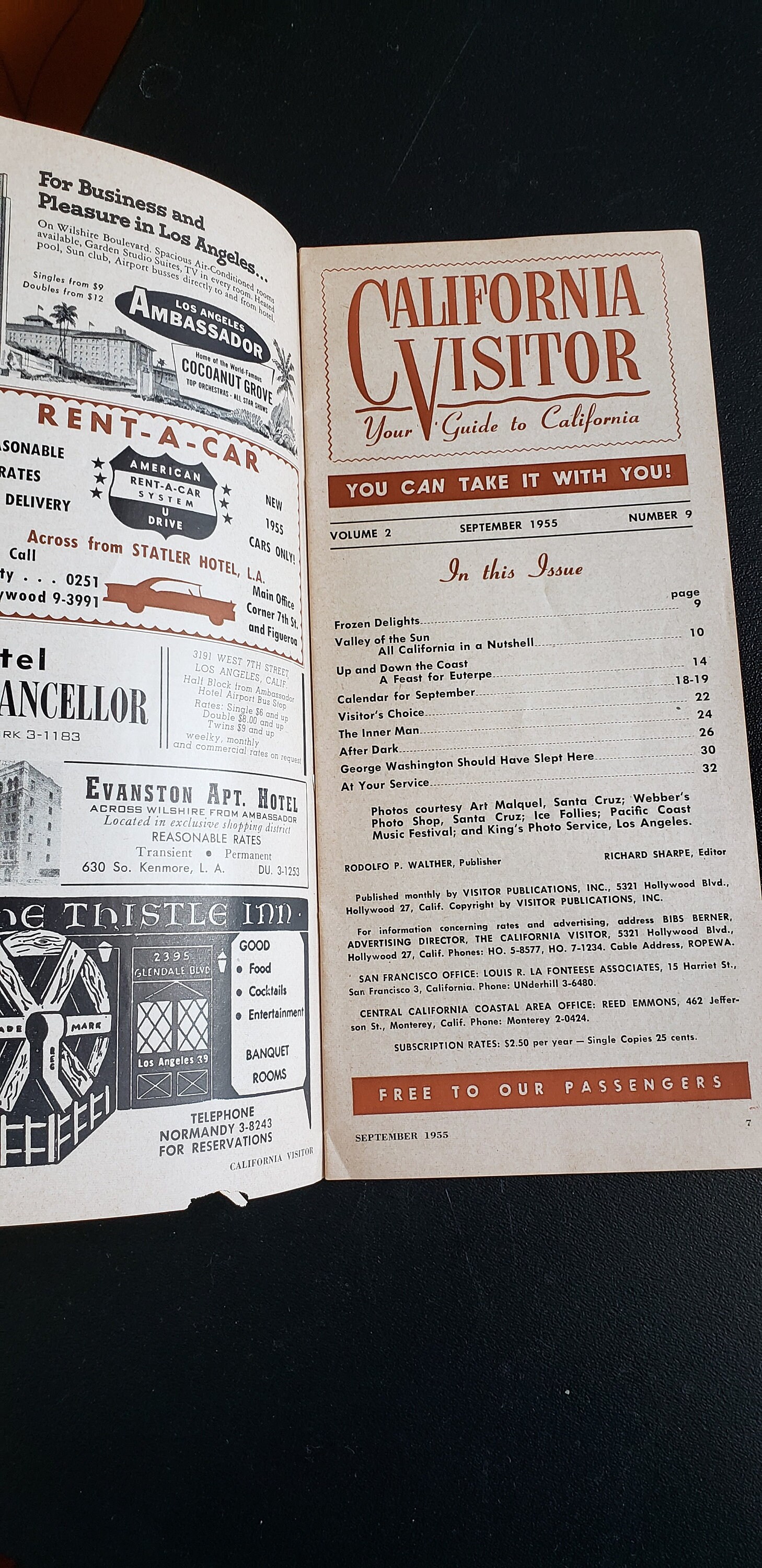 Vintage California Visitors Guide From September 1955 - Etsy