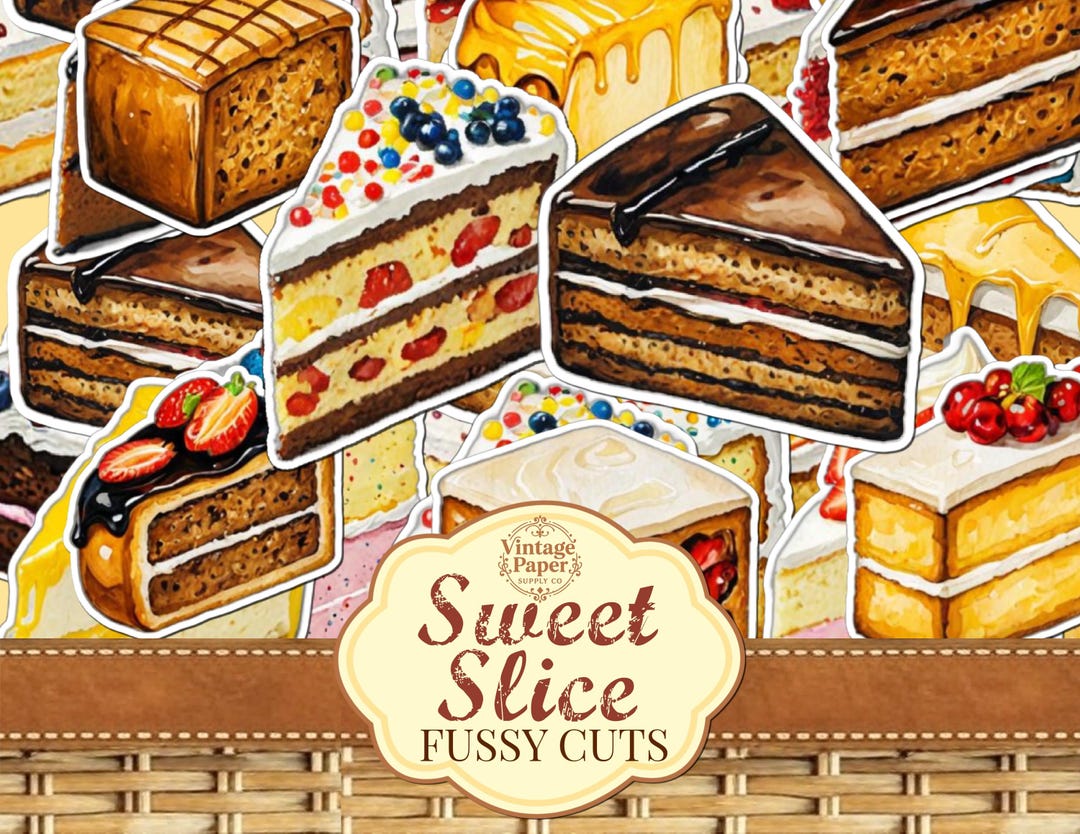 Sweet Slice Cake Fussy Cuts, Junk Journal, Cake Ephemera, Printable ...