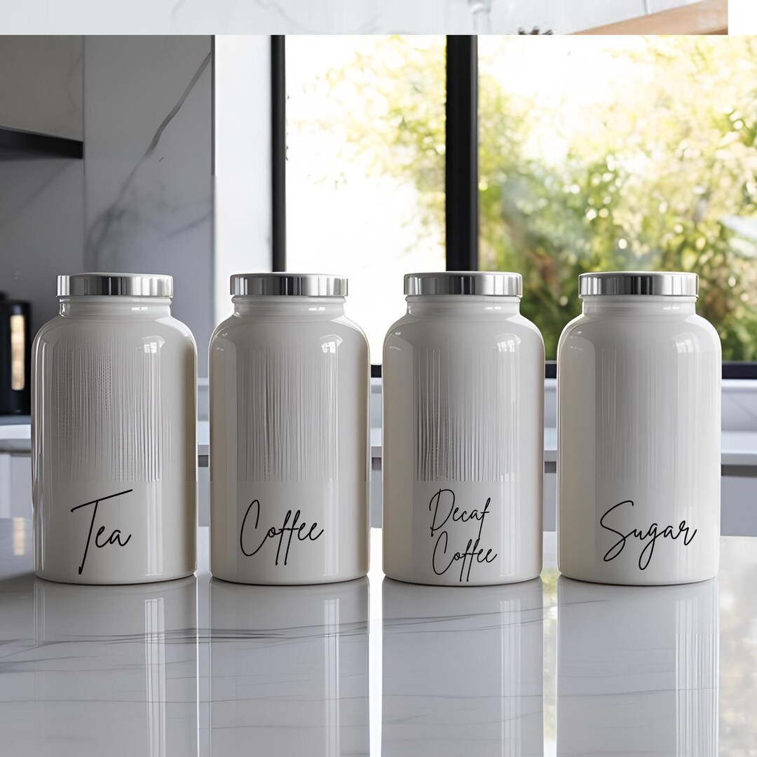 Tea, Coffee, Sugar, Decaf Labels, Kitchen DIY - Etsy