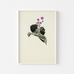 Kiss Print, 1st Anniversary Gift, Wedding Gift - First Kiss - Etsy