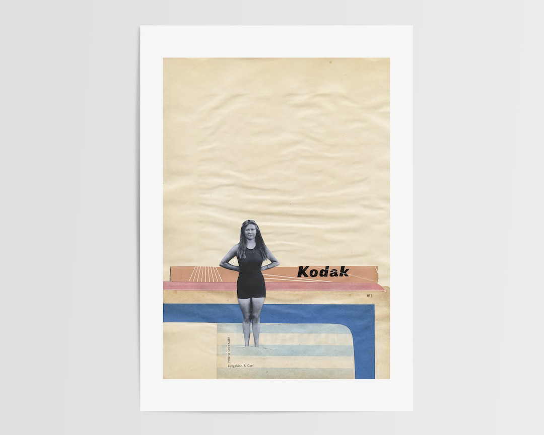 Swimming Pool Portrait Art Print for Water Lovers - A Kodak Moment - Etsy
