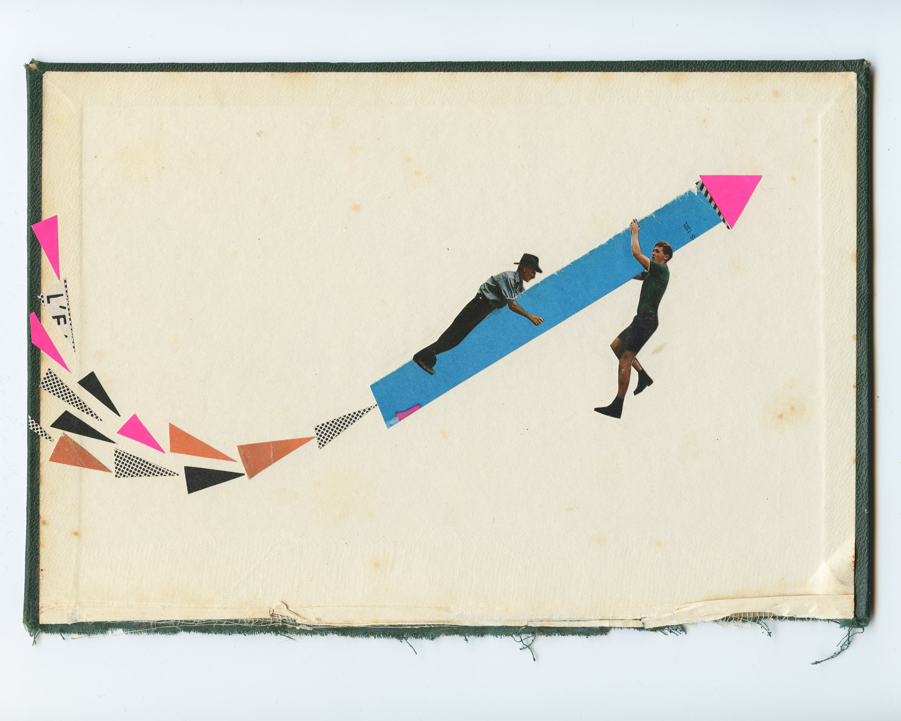 Original Rocket Collage Art on Book Cover Unexpected Journey - Etsy