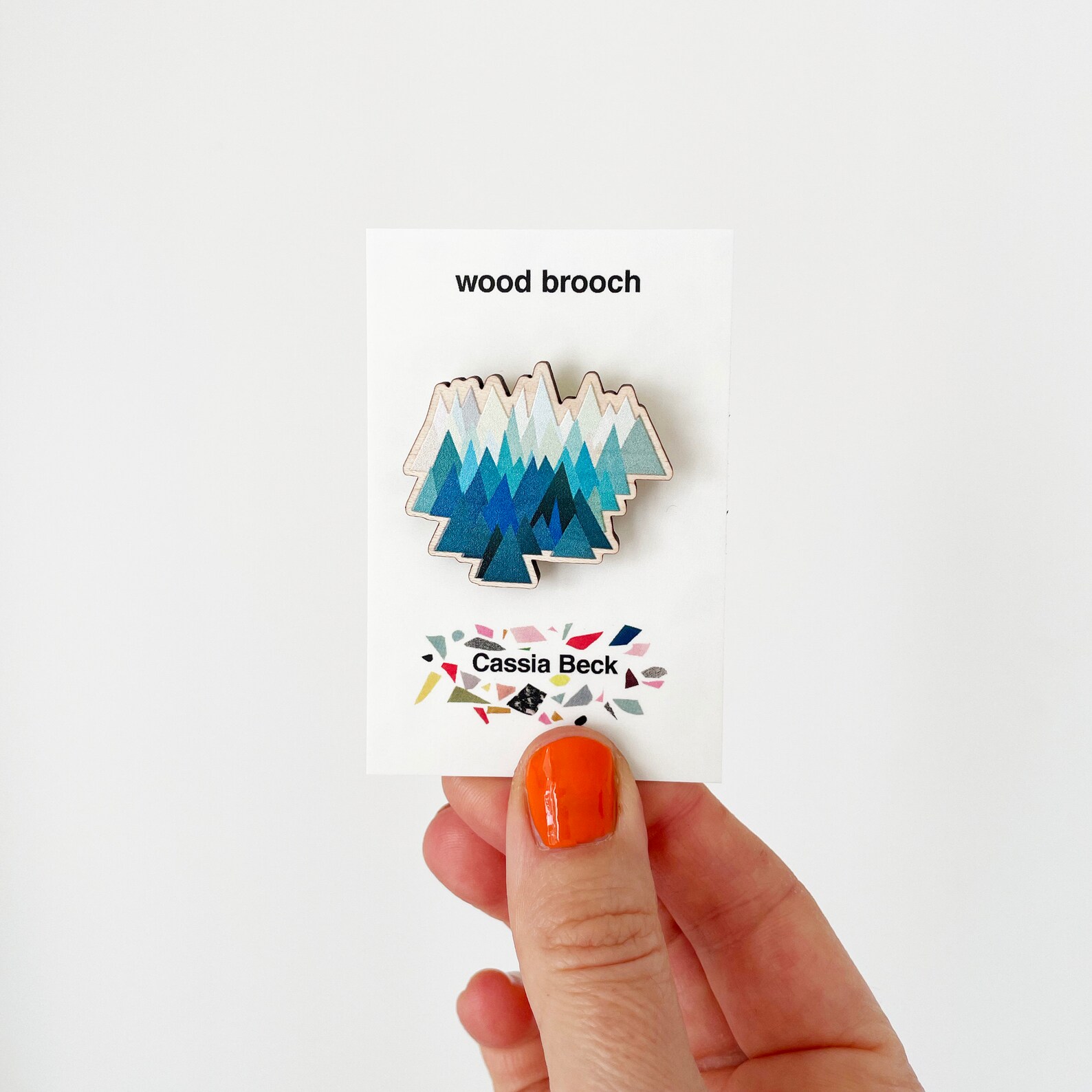 Wood Mountain Pin Abstract Badge Cold Mountain - Etsy