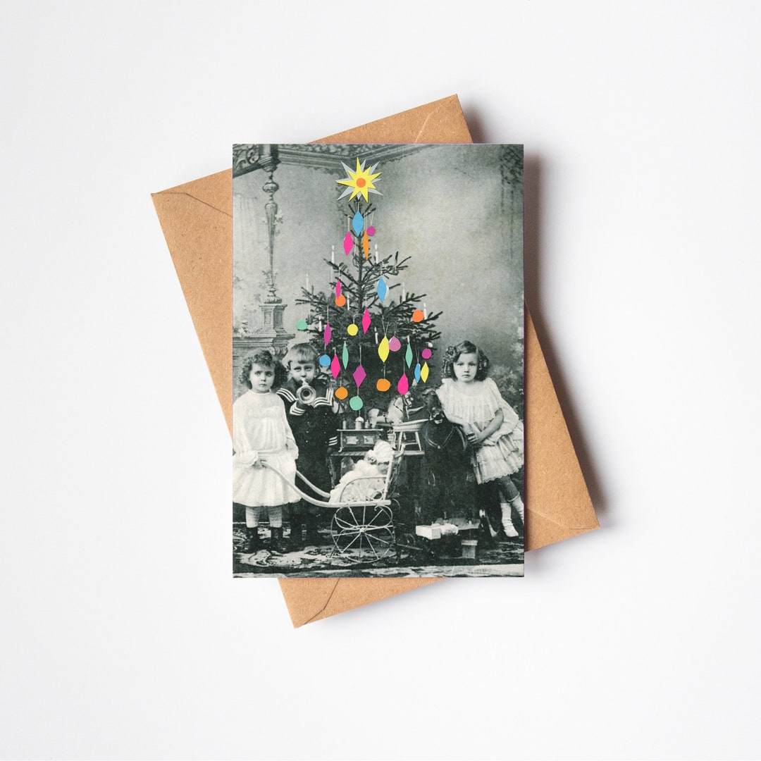 Christmas Card Pack Vintage Holiday Card Christmas Morning - Etsy