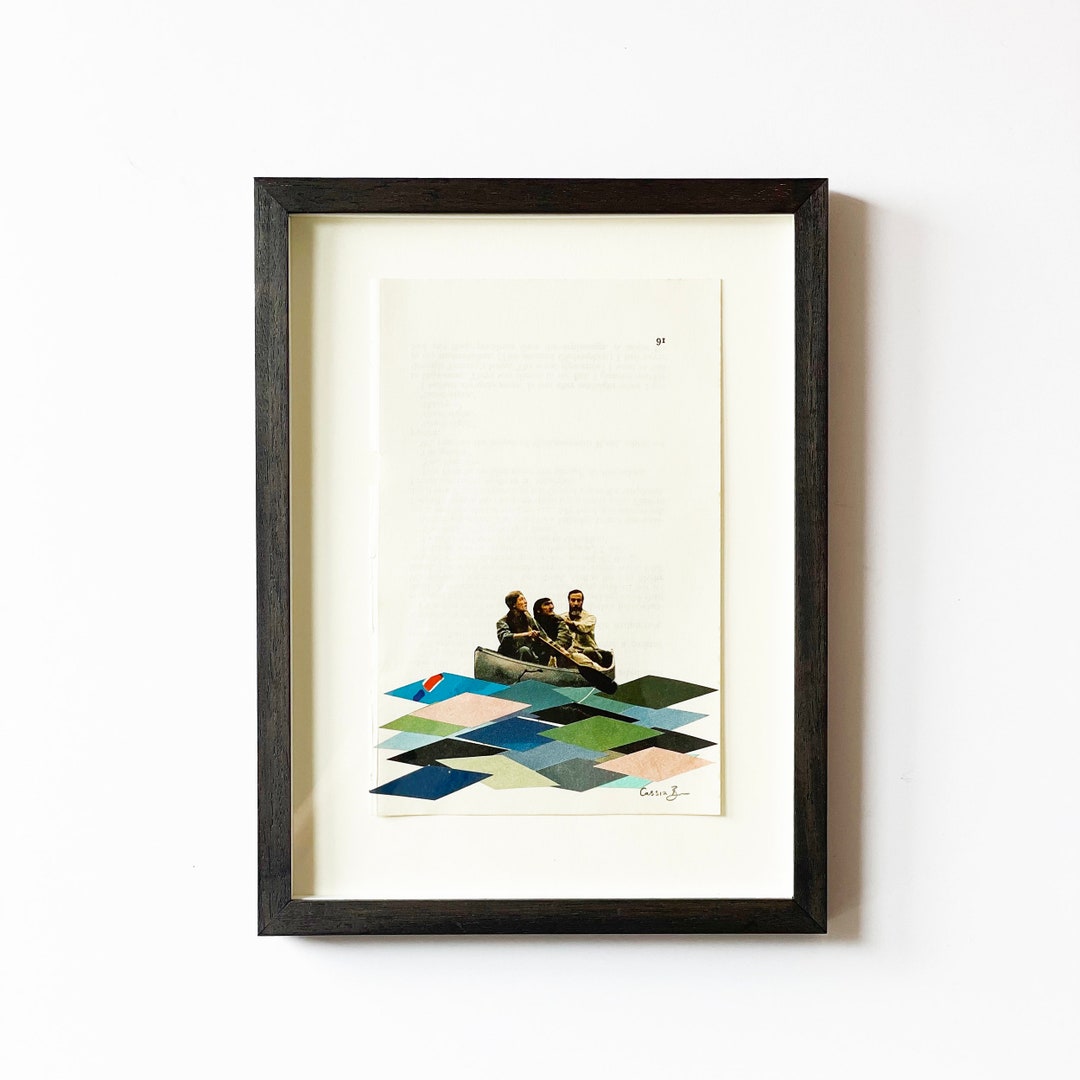 Framed Original Collage - Lively River - Etsy