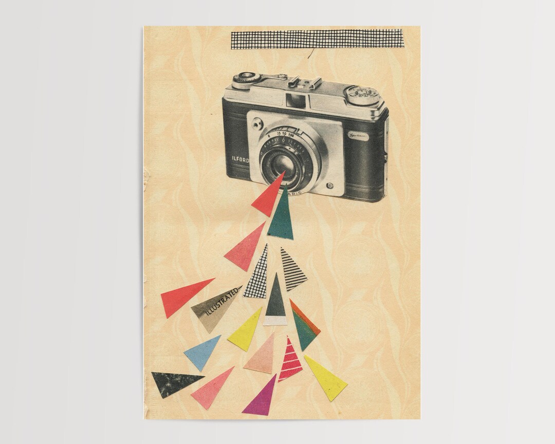 Retro Camera Print 6x9 Inches, Geometric Wall Art, Sale Print - Snaps ...