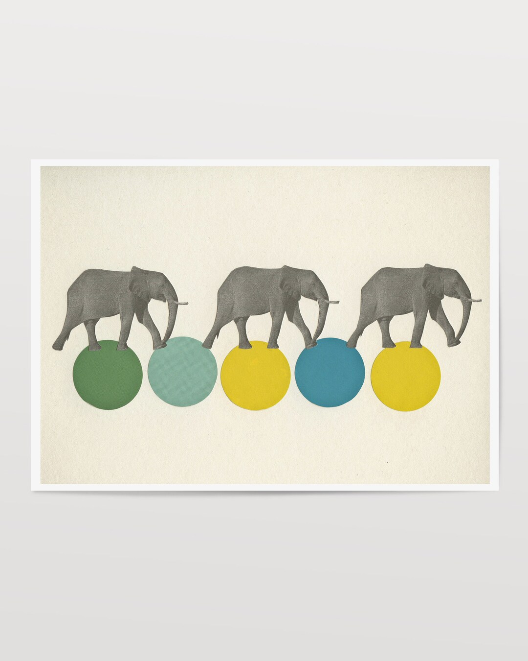 Retro Elephant Print, Zoo Animal Nursery Prints, Safari Wall Art, A4 ...