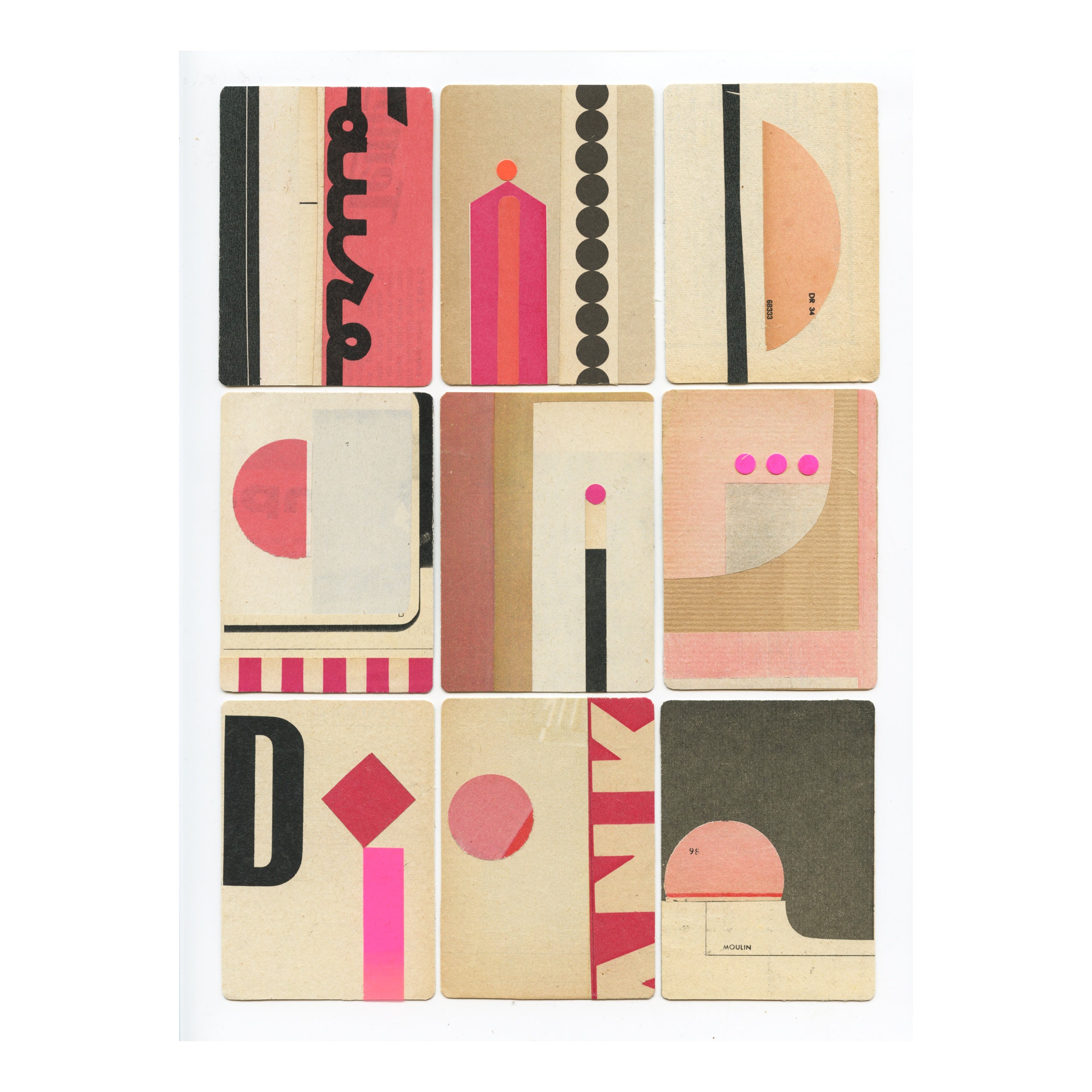 Original Mini Collage Art on Playing Card Pink - Etsy