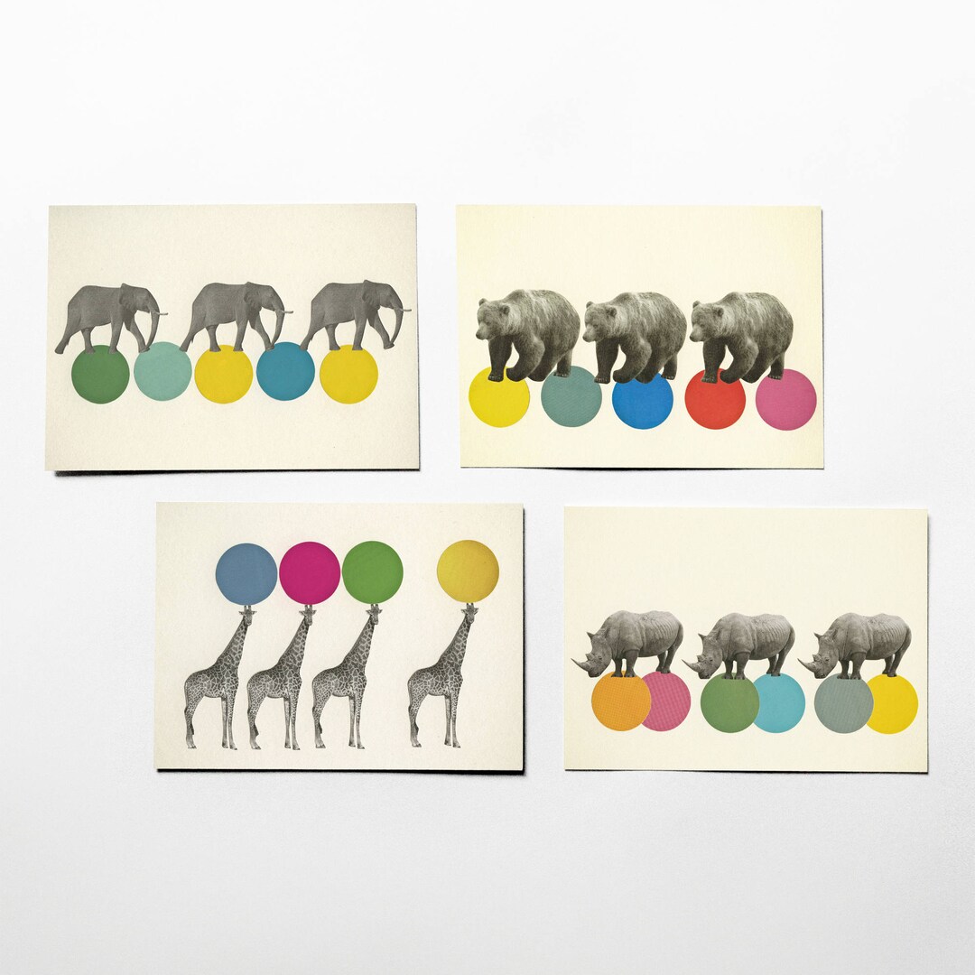 Animal Postcards, Kids Stationery, Gift Ideas - Roaming Animals - Etsy