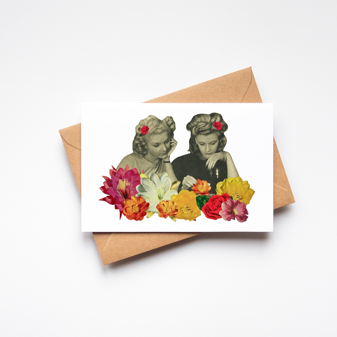 Best Friend Card Floral Birthday Card Flower Collectors - Etsy