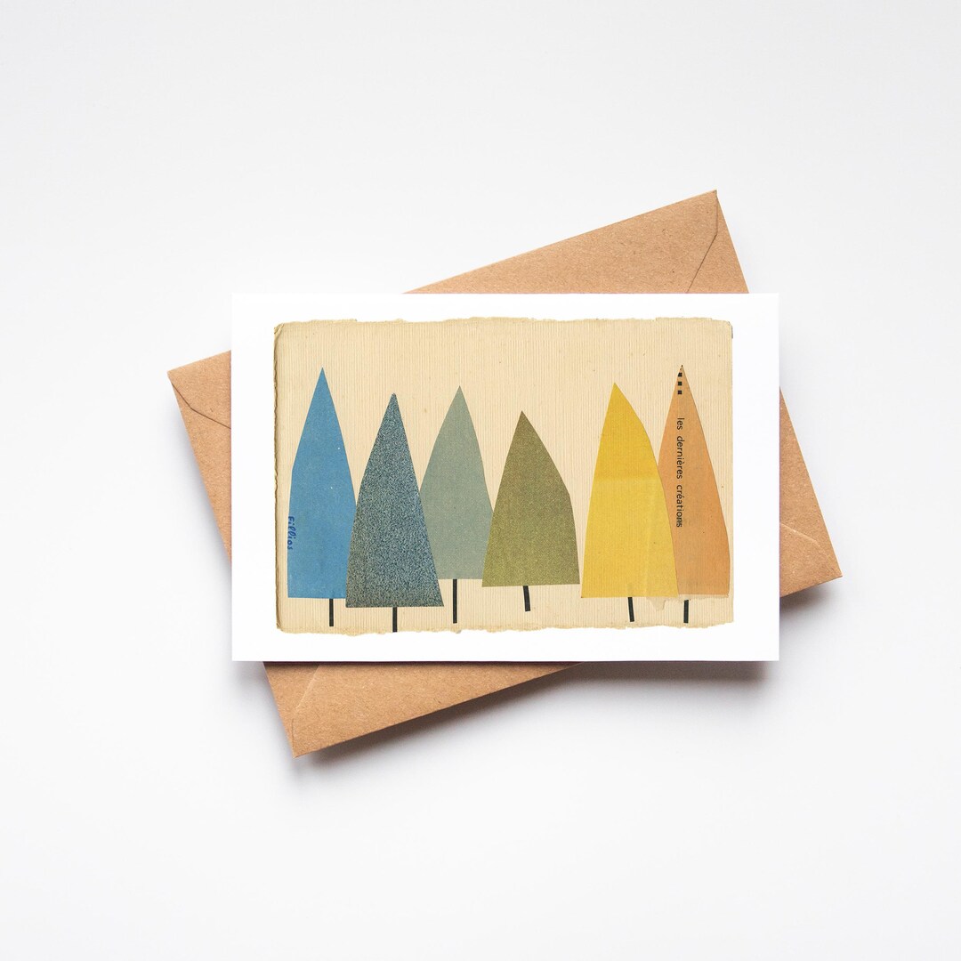 Forest Greeting Card, Colourful Landscape Card - Trees - Etsy