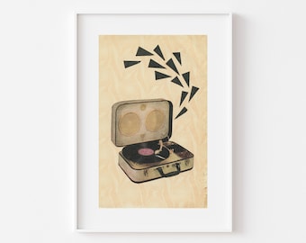 Record Player Print - Etsy