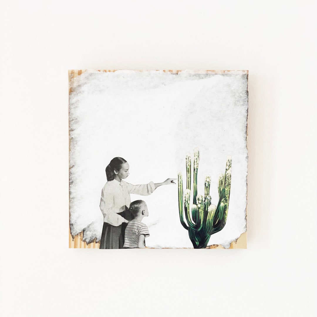 Cactus Wood Wall Decor, Portrait Art, Cactus Gifts Curiosity - Etsy