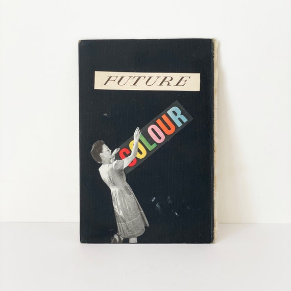 Original Collage Art on Book Cover Future Colour - Etsy