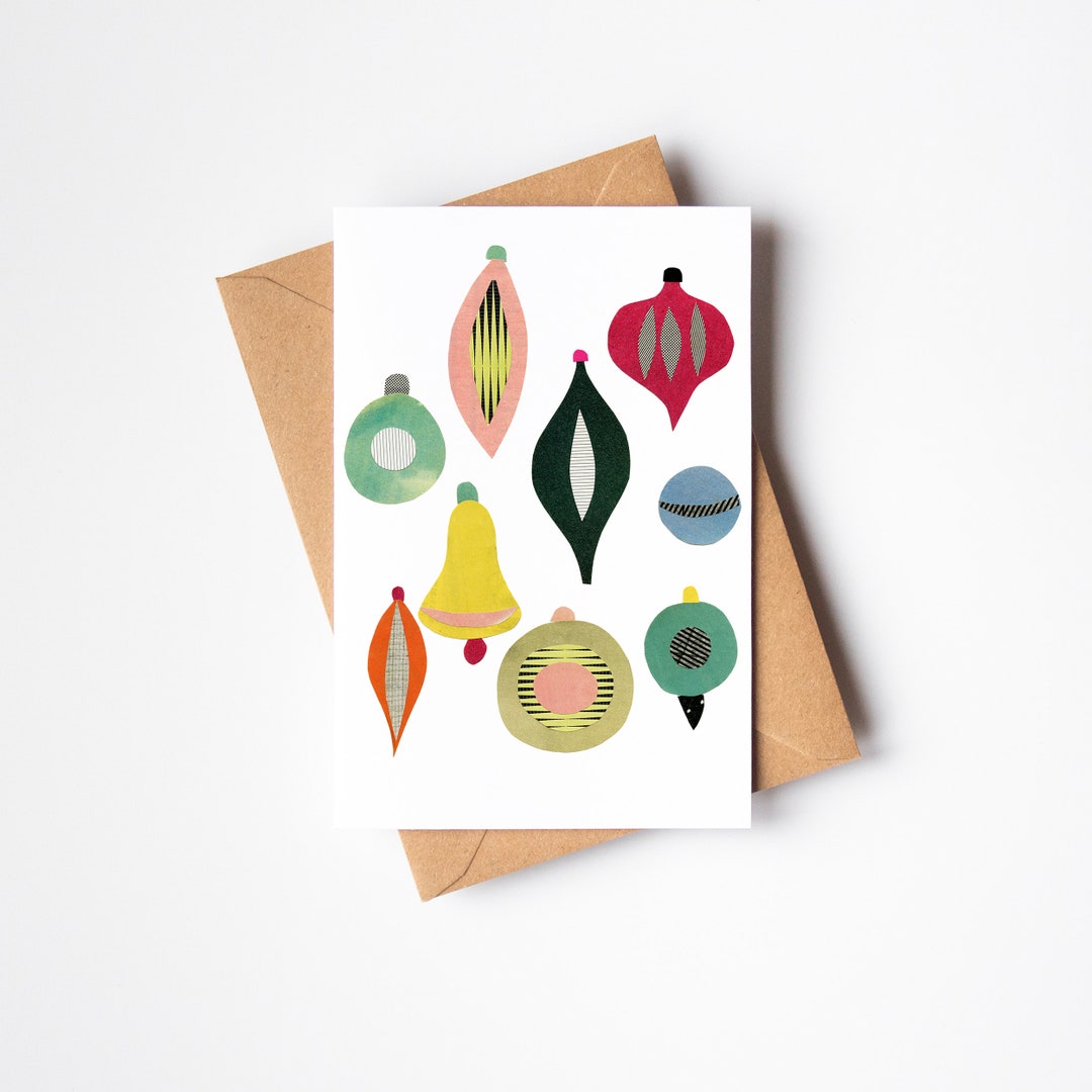 Christmas Card Pack, Mid Century Art, Blank Greetings Card Christmas II ...