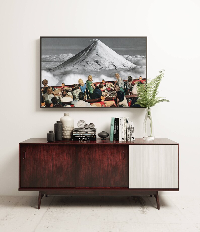 Collage Art Print Volcano Wall Art Prime Location - Etsy