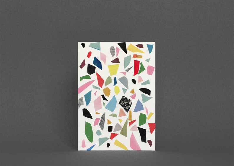 Abstract Card Blank Greetings Card Colorful Art Card White - Etsy