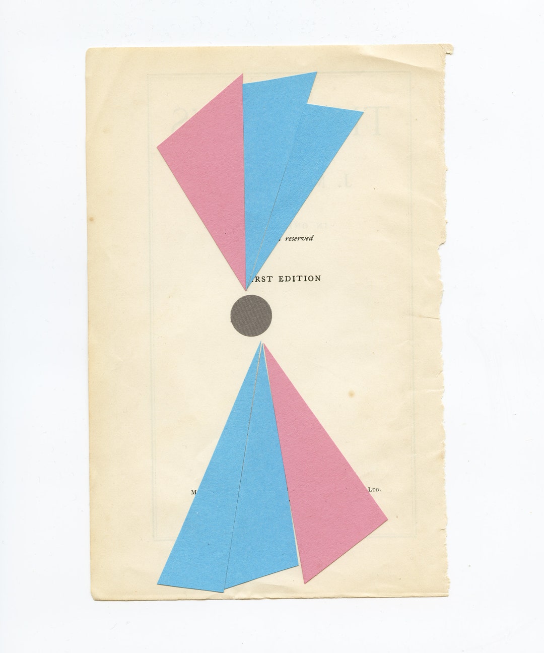 Original Art Deco Collage in Pink and Blue - Fan II - Etsy