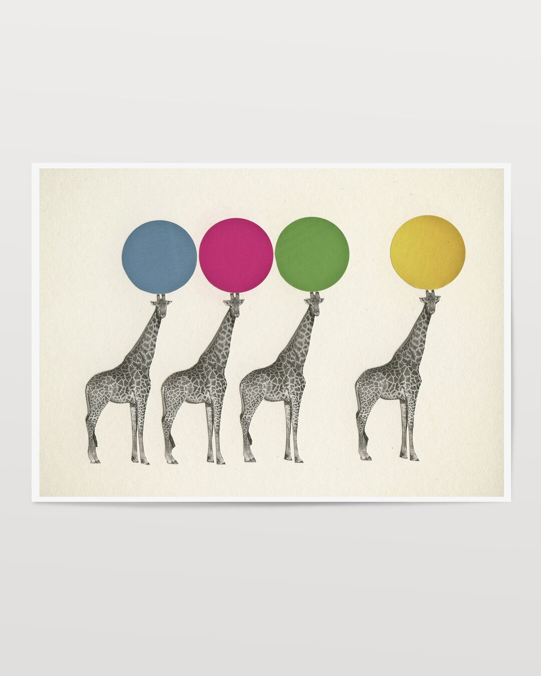 Giraffe Print for Nursery and Kids Room, Safari Wall Art - Balancing ...