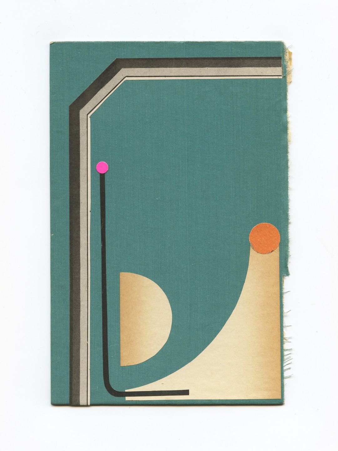 Original Collage Art on Teal Book Cover - 011 - Etsy