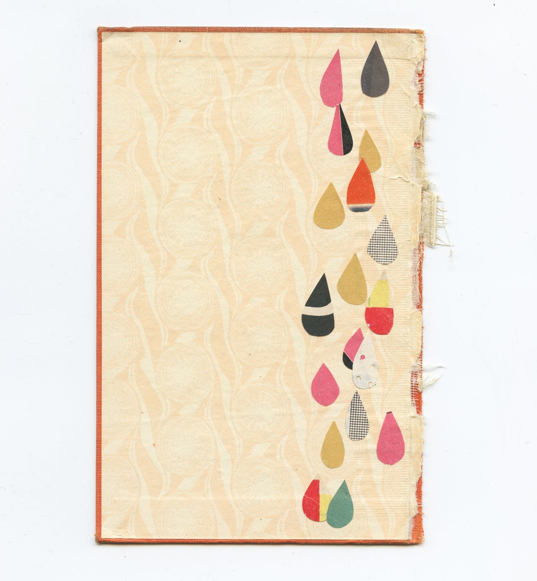 Raindrop Artwork, Original Collage on Vintage Book Cover - Rain - Etsy