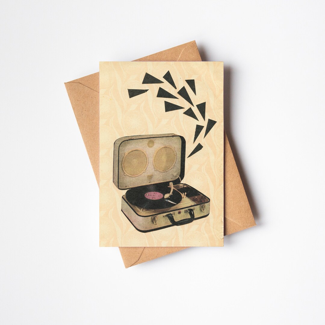 Record Player Card for Music Lover - Pop - Etsy