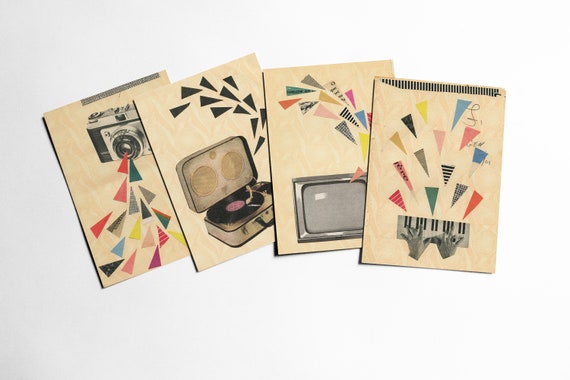 Retro Postcards Affordable Art Modern Stationery Gift Ideas | Etsy