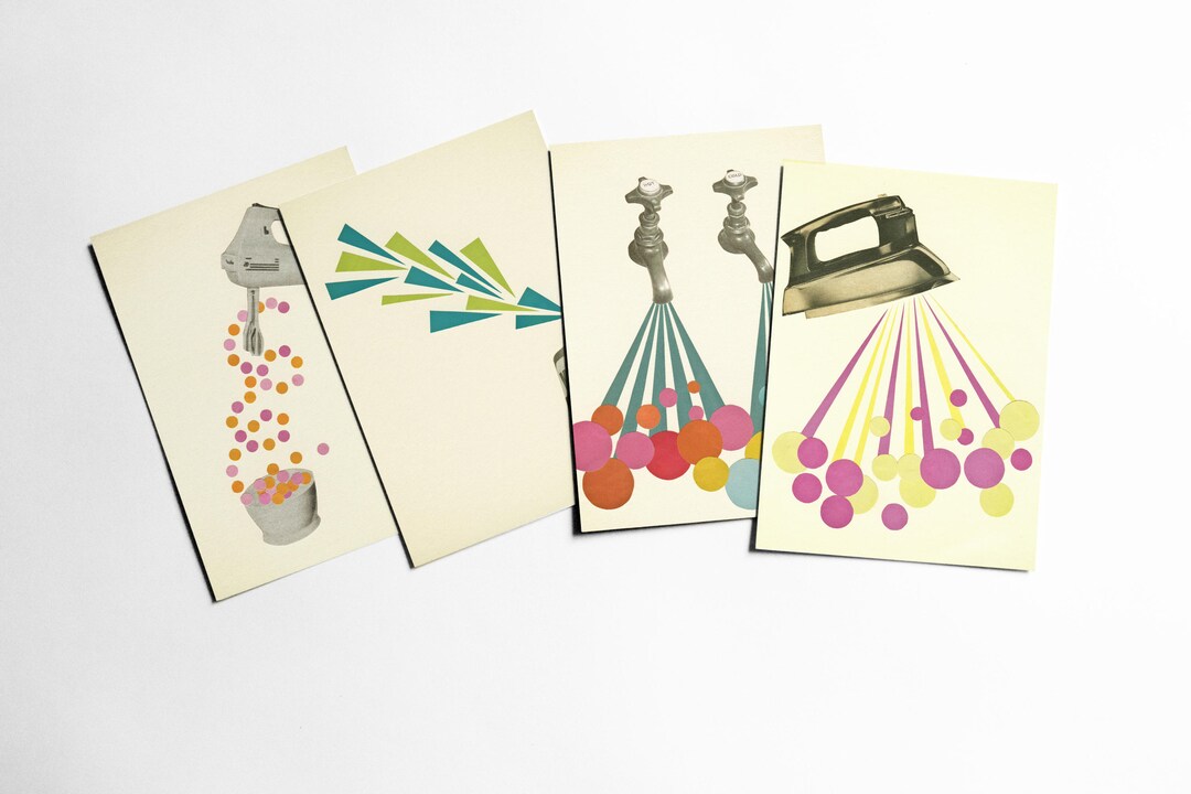 Postcard Set, Housework Cards, Mid Century Art the Housework is Never ...