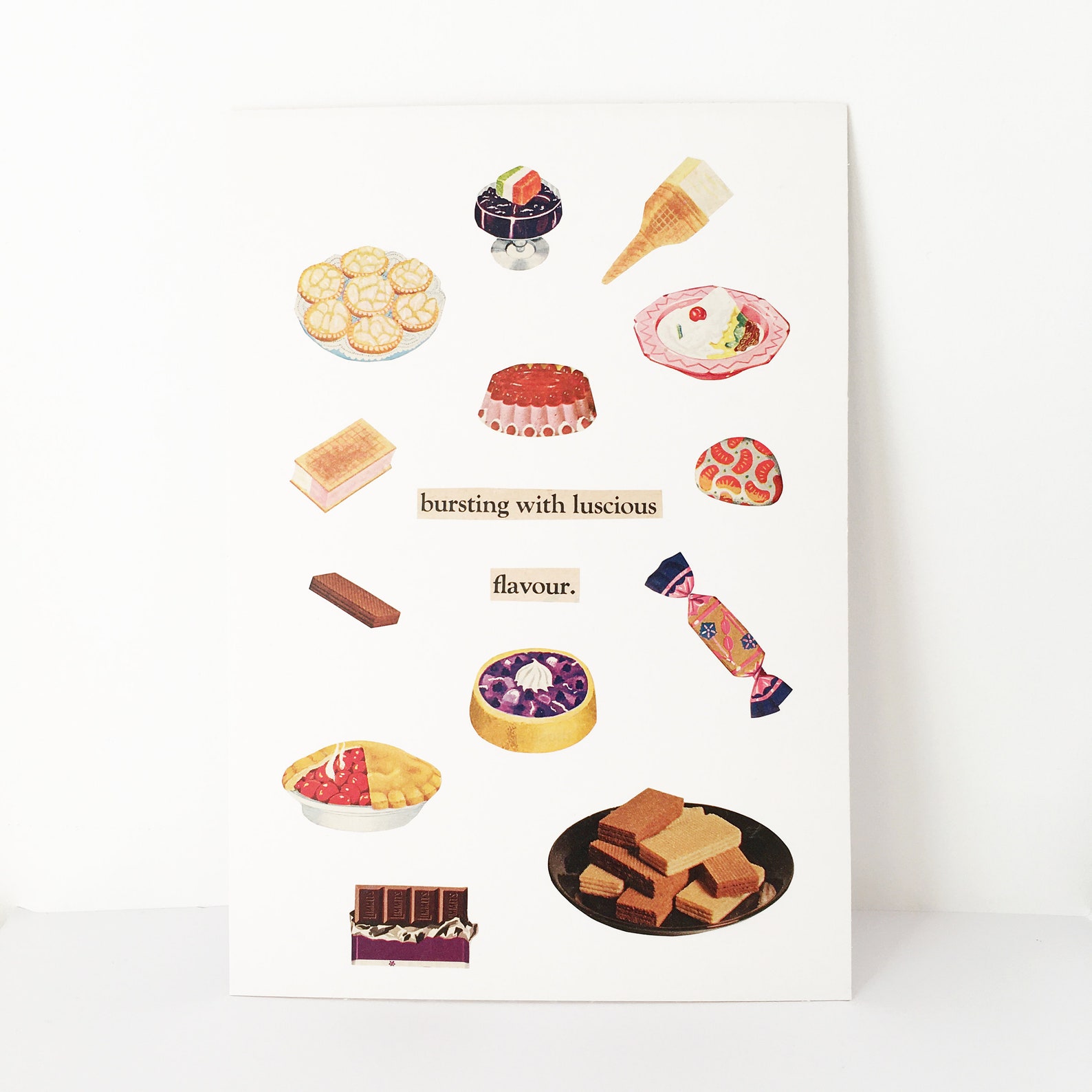 ORIGINAL COLLAGE Food Art Dessert Art Kitchen Decor | Etsy