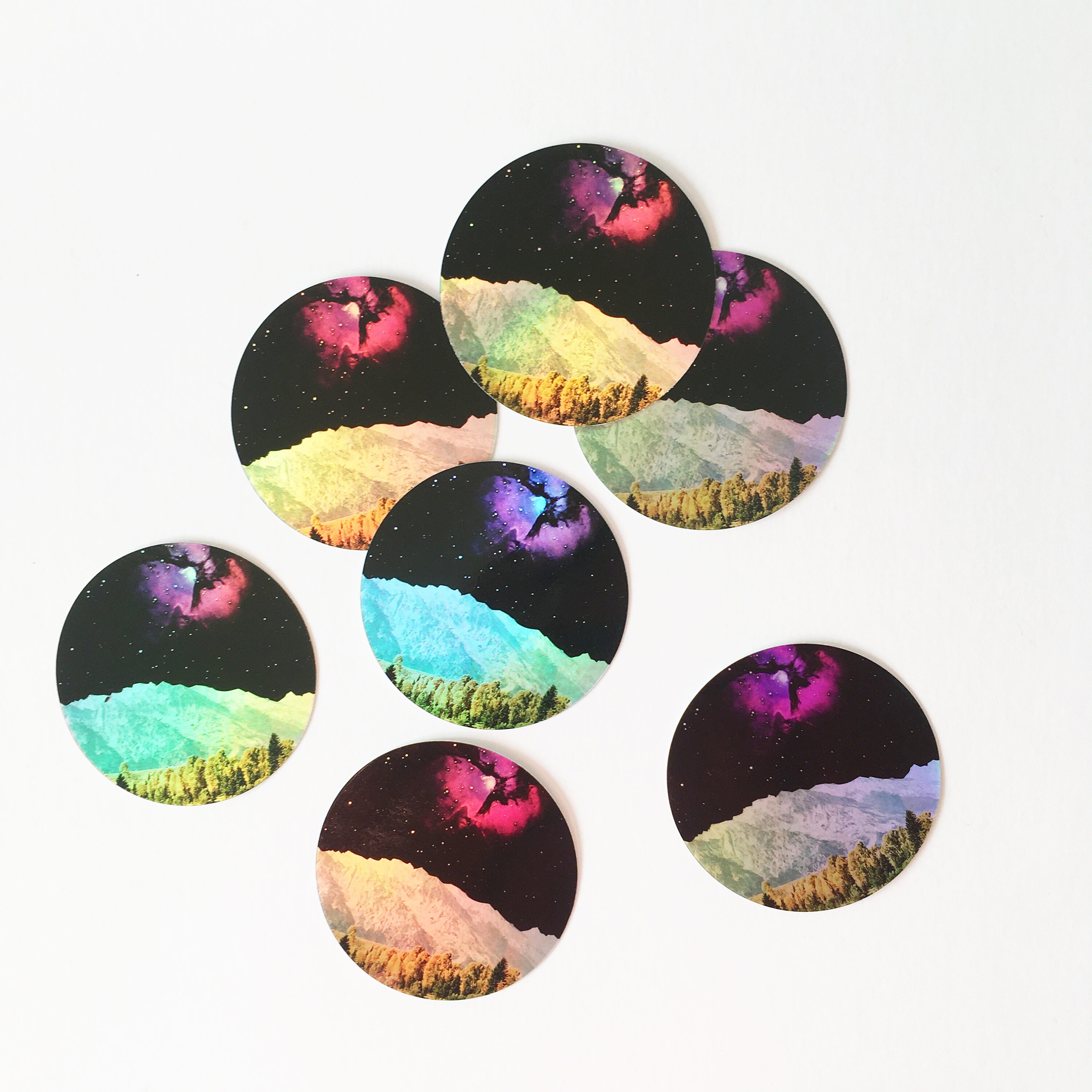 Holographic Space Sticker Art Sticker Device Decal Time | Etsy