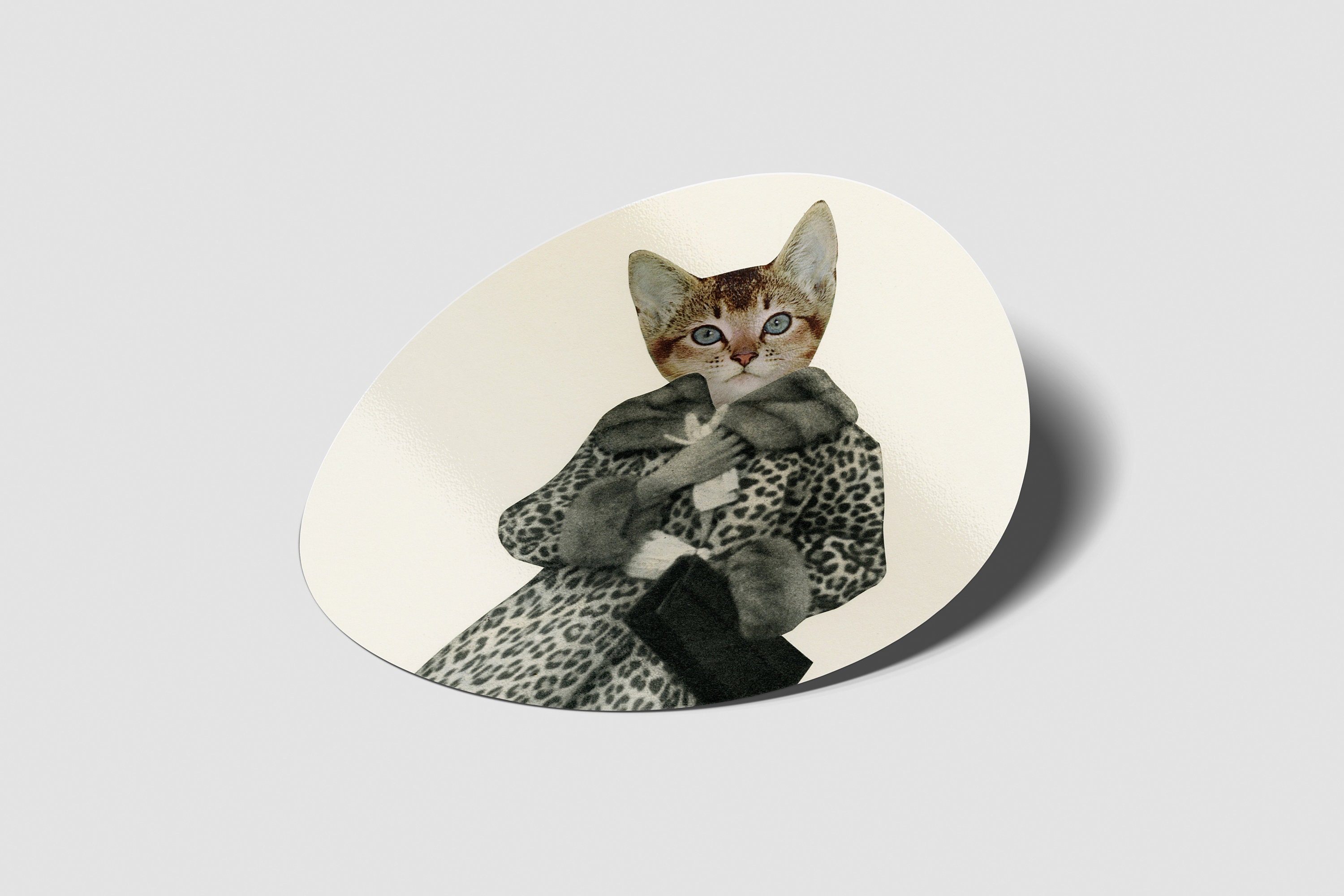 Cat Vinyl Sticker Anthropomorphic Art Sticker Device Decal | Etsy