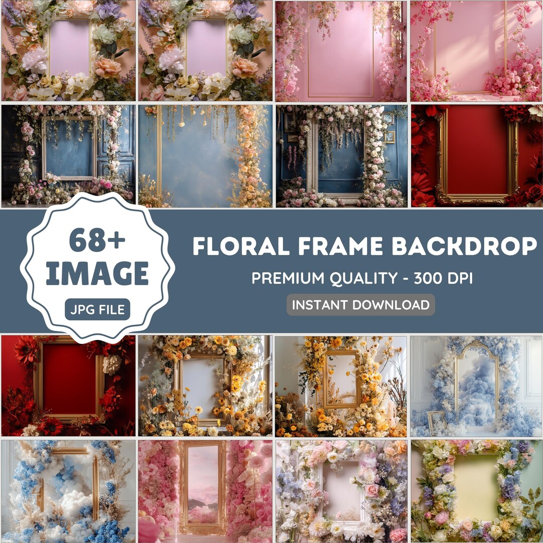 Floral Frame Backdrops, Floral Maternity Backdrop, Digital Studio ...
