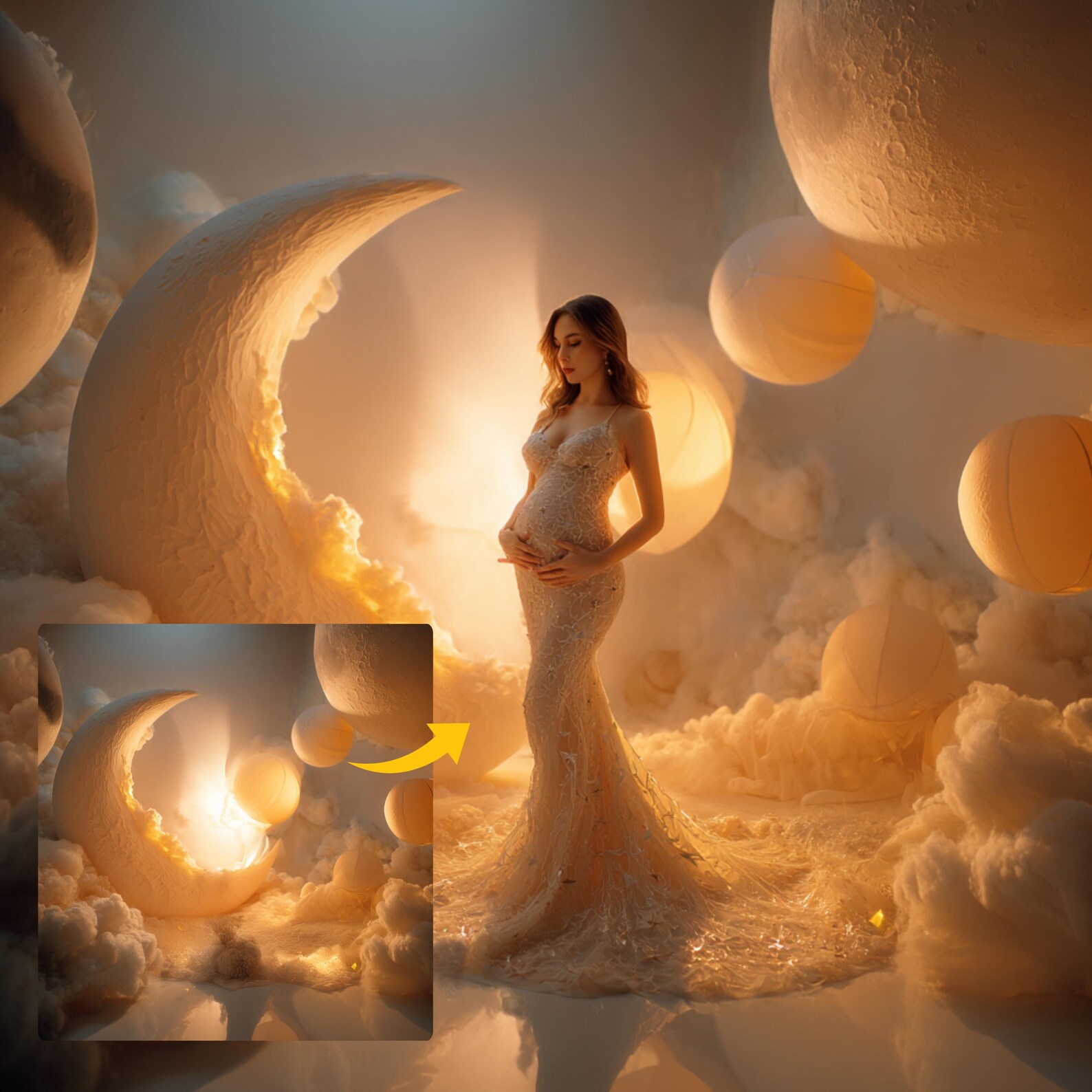 Maternity Digital Backdrop Moon Background for Newborn & Pregnancy ...