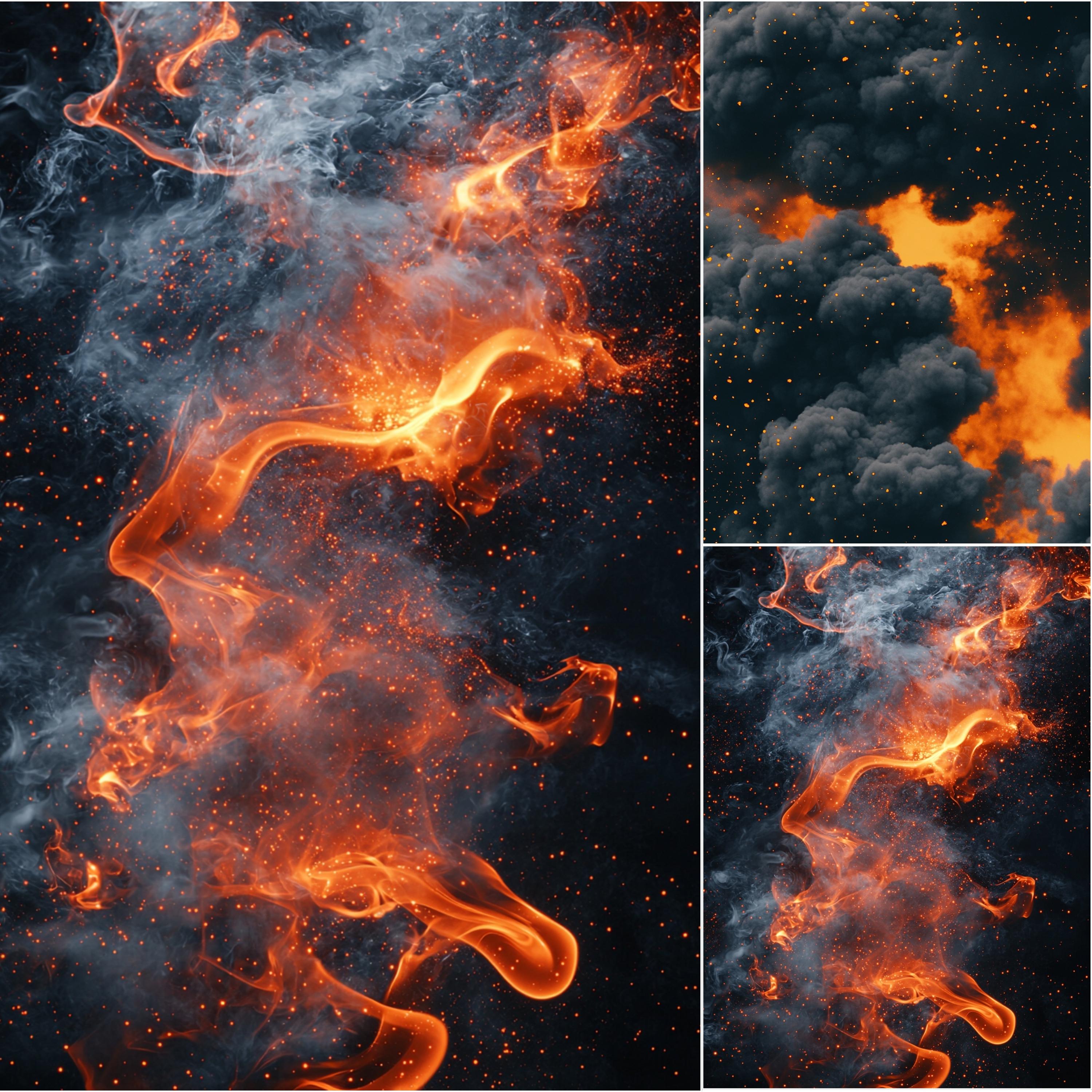 Smoke Fire and Spark Digital Backdrop Overlay for Composite Photography ...