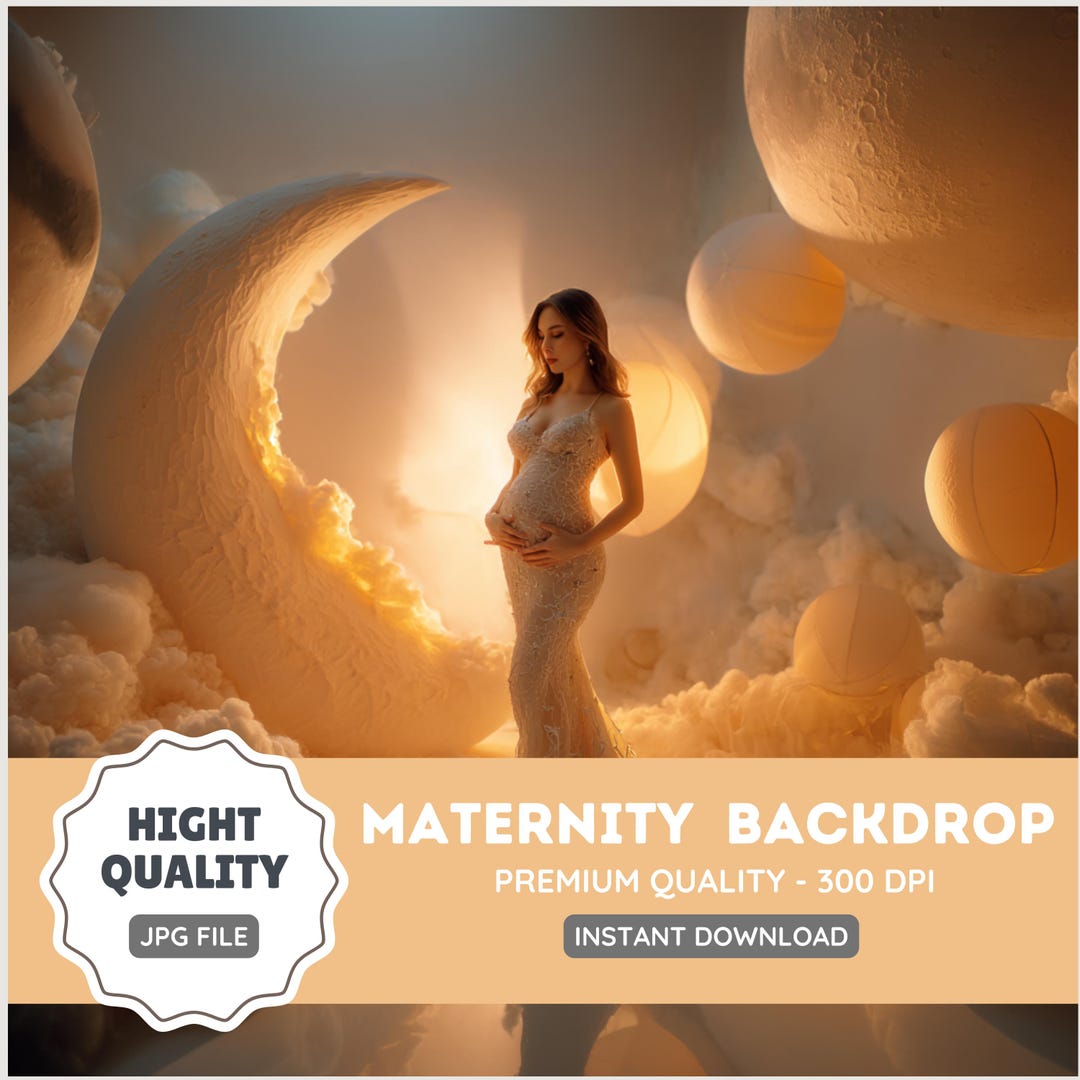 Maternity Digital Backdrop Moon Background for Newborn & Pregnancy ...