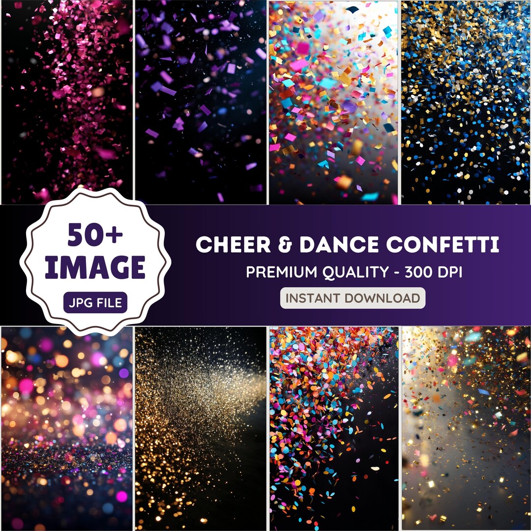 50+ Cheer & Dance Confetti Backdrops | Senior Posters Sports Banners ...
