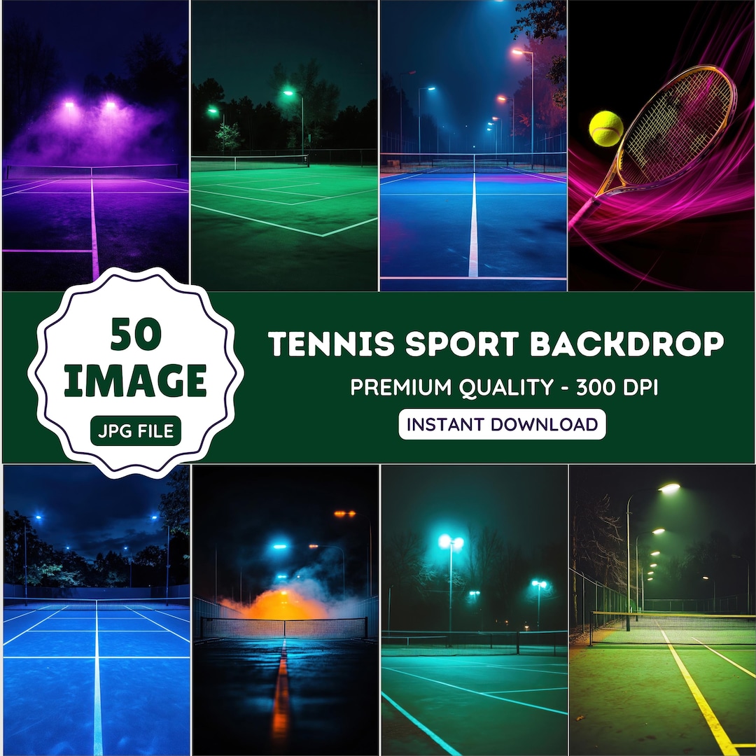 50 Tennis Background Sport Digital Backdrop Tennis Backdrop Sports ...