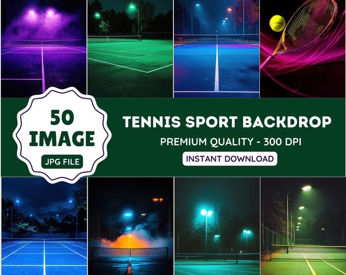50 Tennis Background Sport Digital Backdrop Tennis Backdrop Sports ...