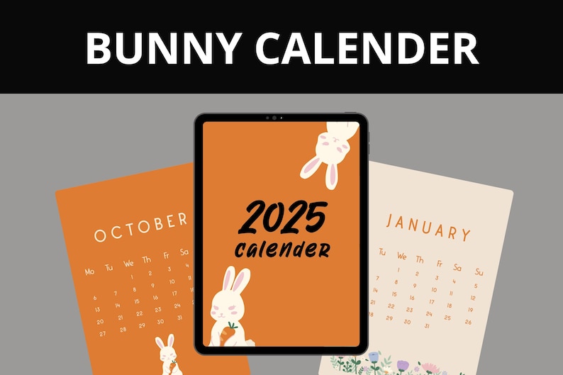 April Calendar Template, Happy Printable, Bunny Calender, Print Planner ...