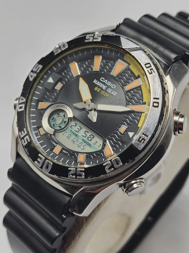 Vintage Casio Marine Gear MW-710 Chronograph Watch Japan Movement - Etsy