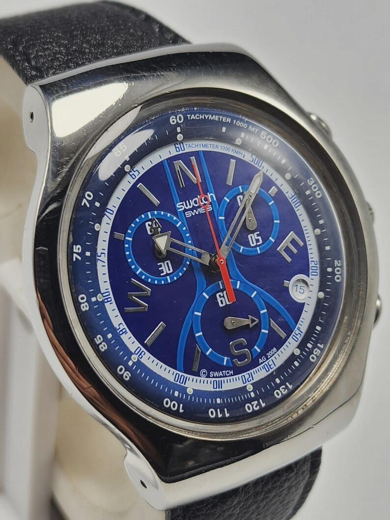 Rare Swatch Irony Sea Pride Turn Blue Chrono XL 47MM Swiss Watch - Etsy