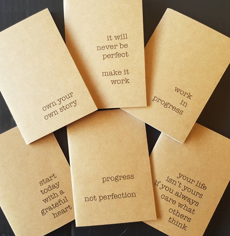 Handmade Notebook A6 Quote grateful inspirational quote | Etsy