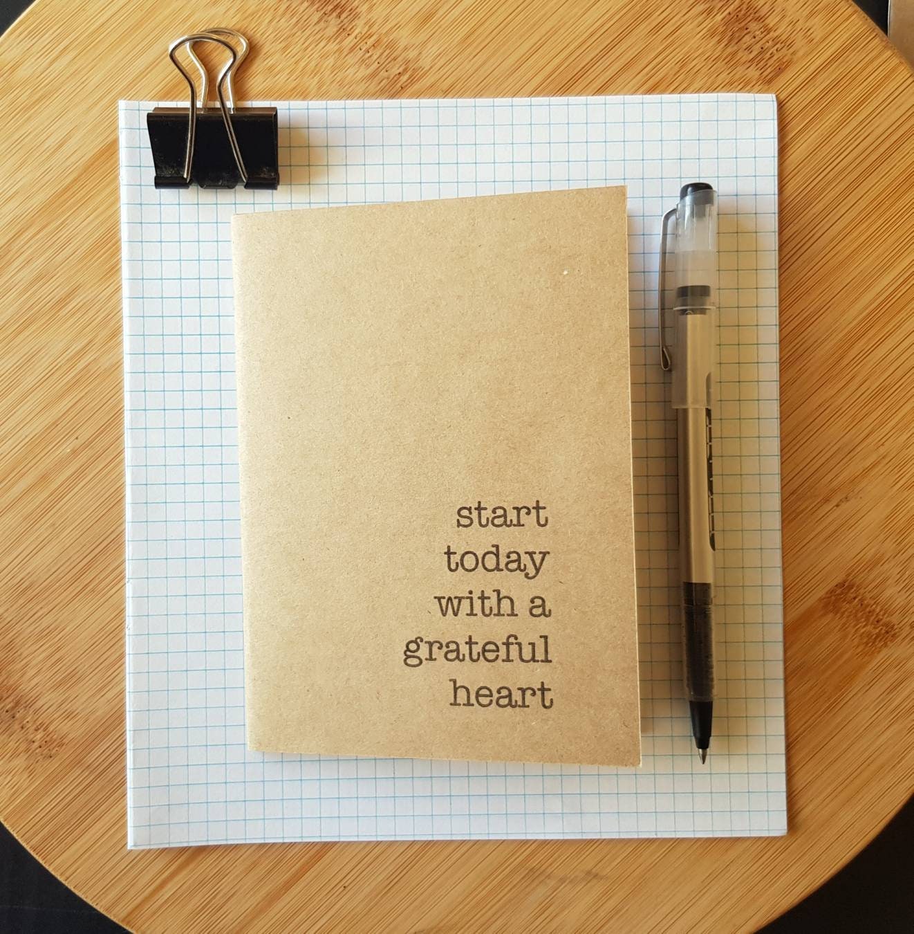 Handmade Notebook A6 Quote grateful inspirational quote | Etsy