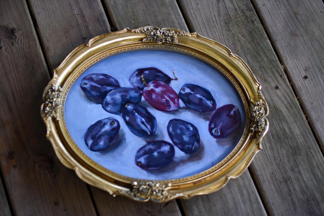 Plum Oil Painting, Plum Original Painting, Oil on Canvas, Plum Lovers ...